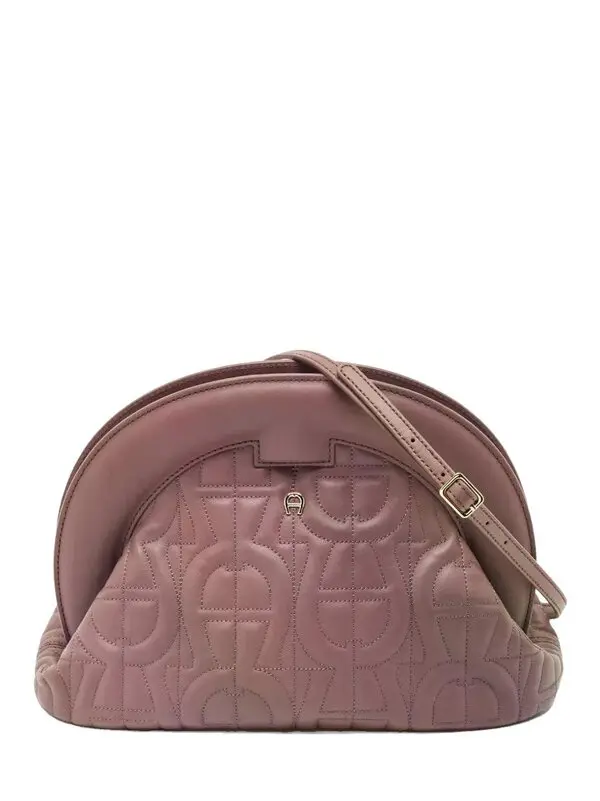 AIGNER Quilted Leather Clutch - Purple