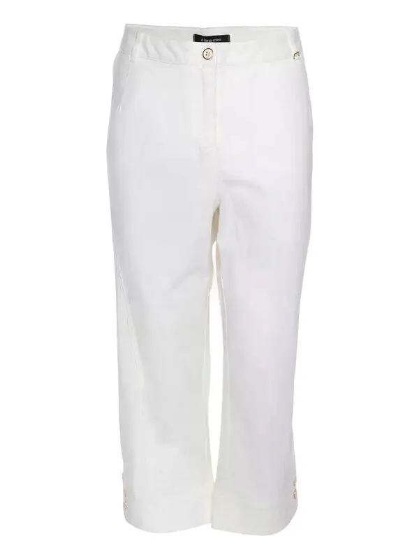 ELENA MIRO` Buttoned Jeans - White