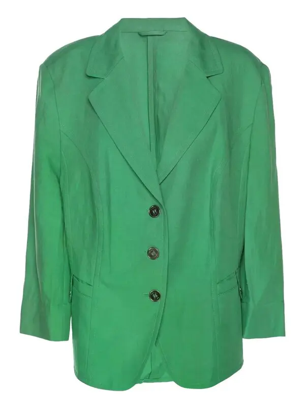 BASLER Single-breasted Linen Blend Blazer - Green