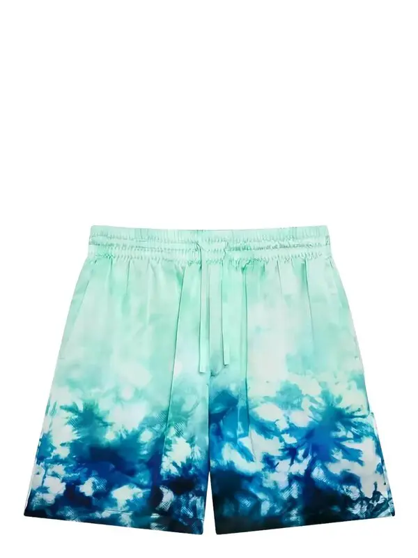 Casablanca Tie-dye Drawstring Shorts - Blue