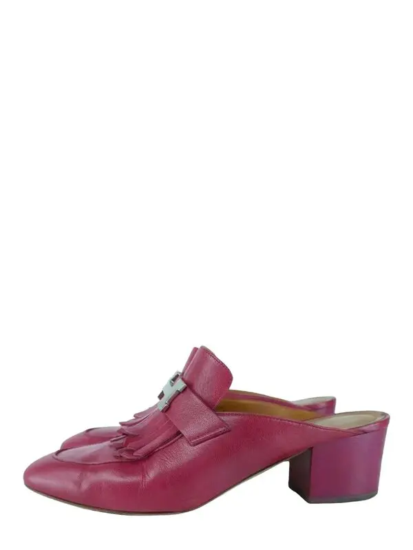Hermès 55mm Rivoli Fringe Mules - Pink
