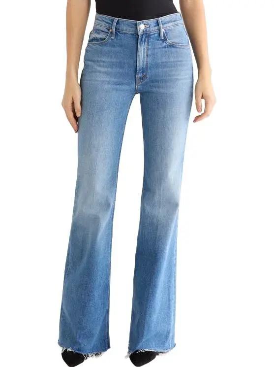 MOTHER The Doozy Fray Hem Flare Jeans - Heads Or Tails