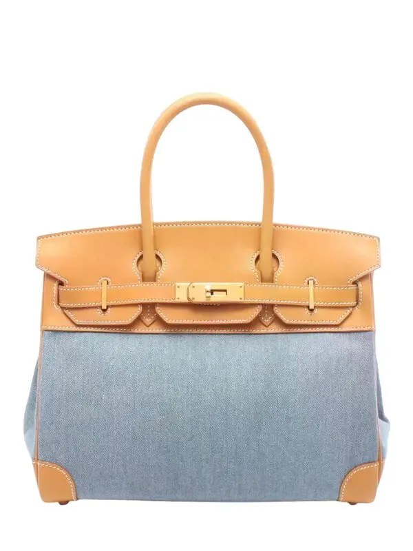 Hermès 2005 Denim Birkin Retourne 30 Handbag - Blue