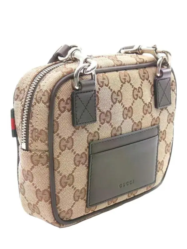 Gucci Mini Gg Canvas Web Crossbody Bag - Brown