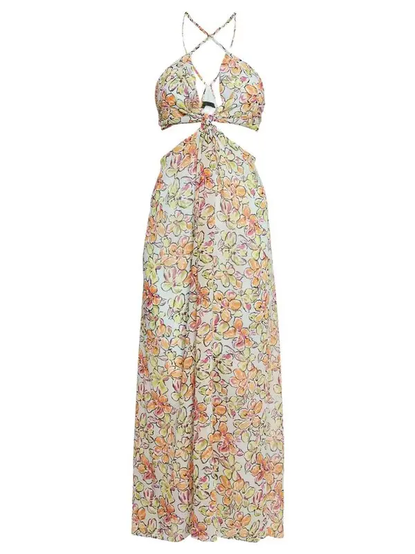 Maje Floral-print Maxi Dress - Neutrals