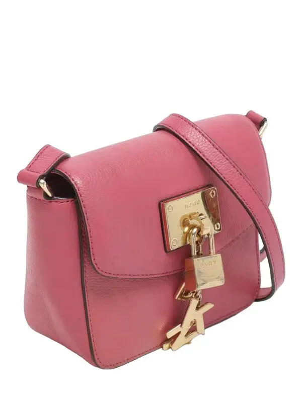 Dkny Elissa Leather Padlock Crossbody Bag - Pink