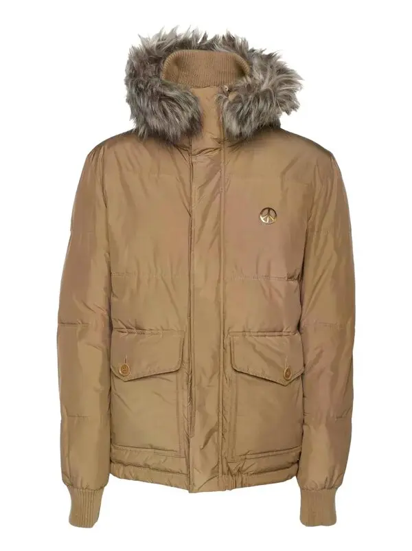Moschino Puffer Hooded Jacket - Neutrals