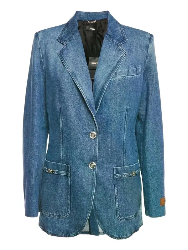 Versace Single-breasted Denim Blazer - Blue