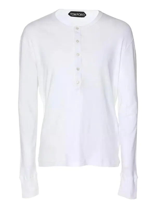 TOM FORD Henley Buttoned T-shirt - White