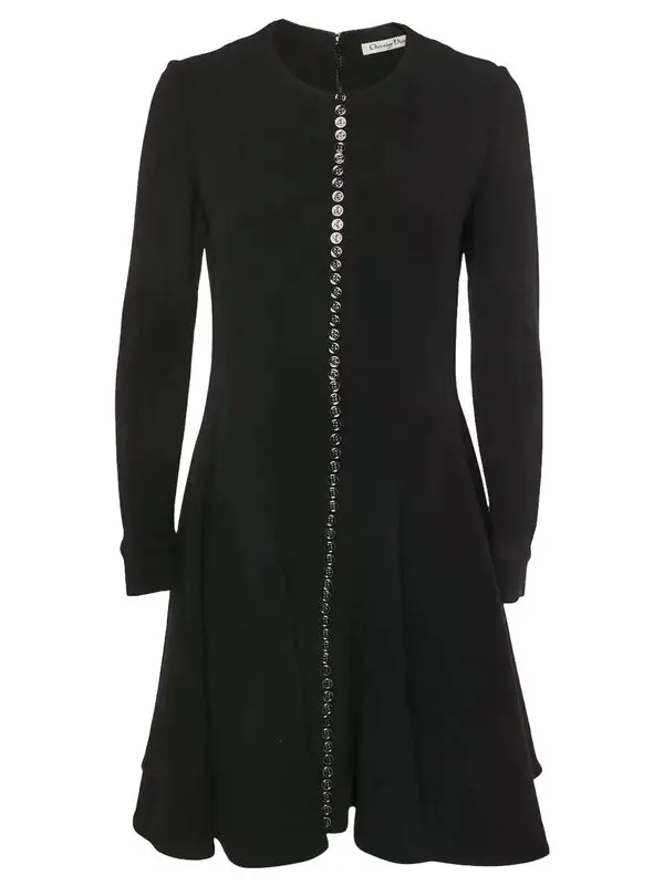 Dior 2023 Button-detail A-line Mini Dress - Black