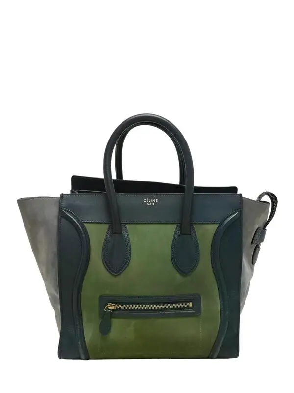 Celine Mini Luggage Leather Tote Bag - Green