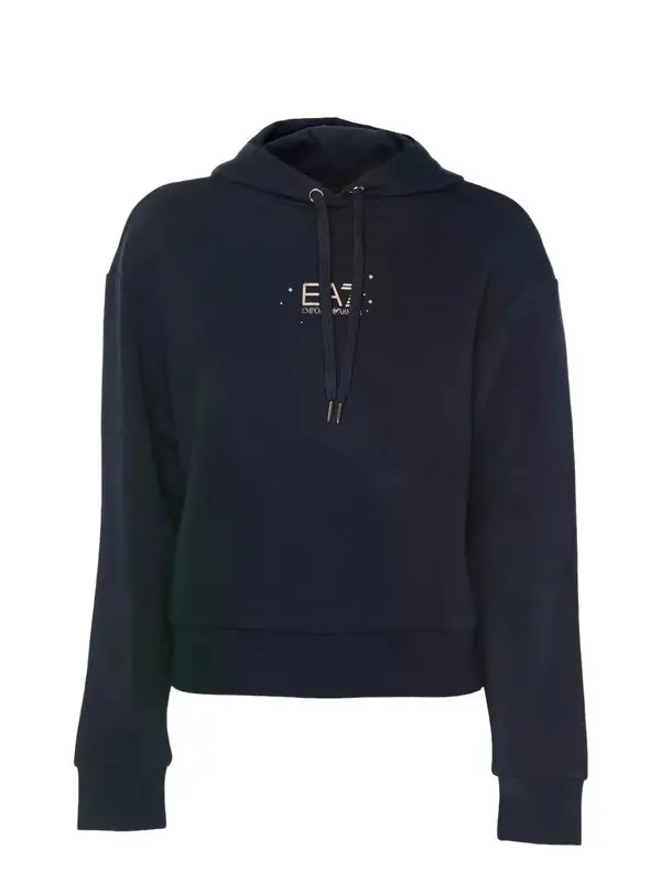 Emporio Armani Front Logo Hoodie - Blue