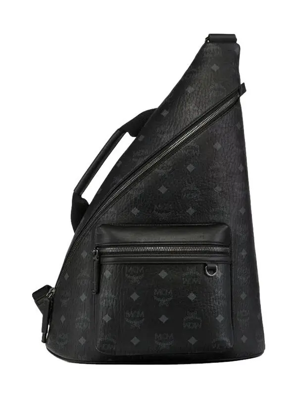 Mcm Adjustable-strap Sling Bag - Black