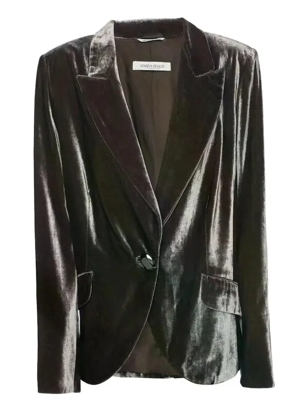 Marina Rinaldi Velvet Single-breasted Blazer - Grey