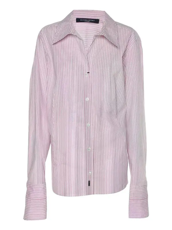 Marina Rinaldi Stripe-pattern Cotton Shirt - Pink
