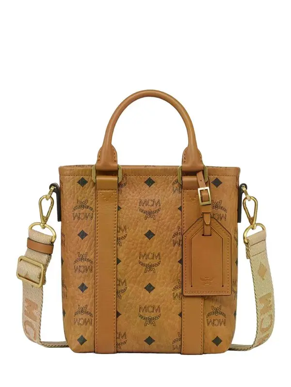 Mcm Mini Aren Printed Tote Bag - Brown