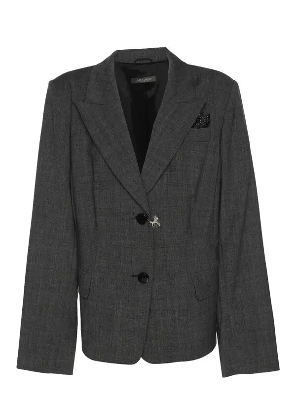Marina Rinaldi Peak-lapel Blazer - Grey