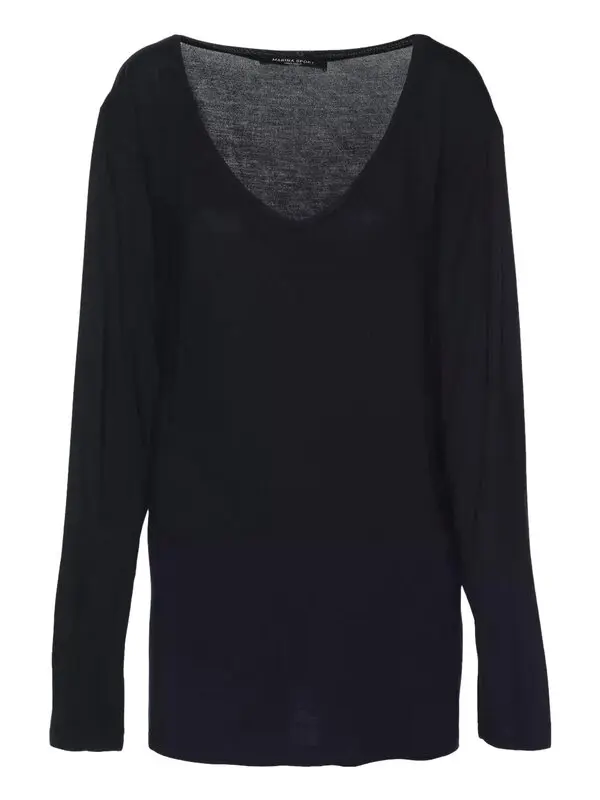 Marina Rinaldi V-neck Long-sleeve T-shirt - Blue