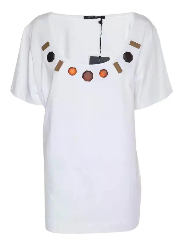 Marina Rinaldi Crystal-print T-shirt - White