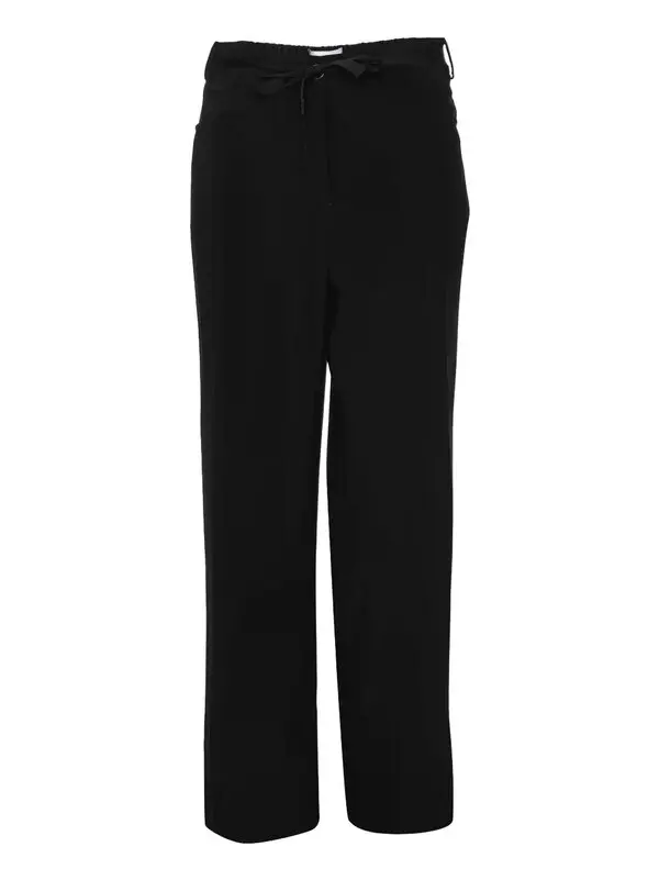 Marina Rinaldi Drawstring Straight Trousers - Black