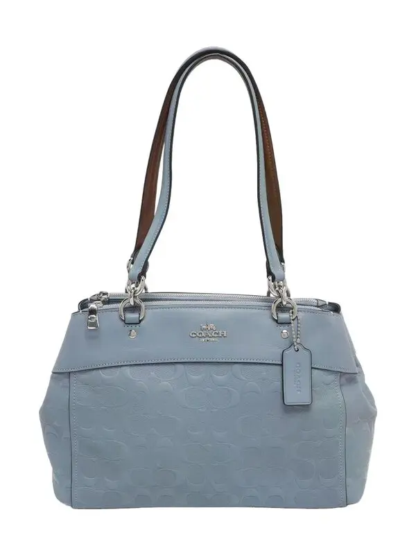 COACH VINTAGE Mini Brooke Embossed Leather Shoulder Bag - Blue