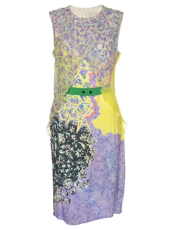 PETER PILOTTO Printed Belted Midi Dress - Yellow