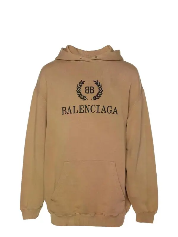 Balenciaga Cotton Graphic-print Hoodie - Brown