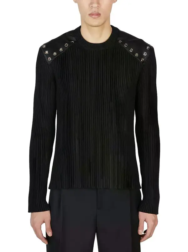 Alexander McQueen Stud-detail Knitted Sweater - Black