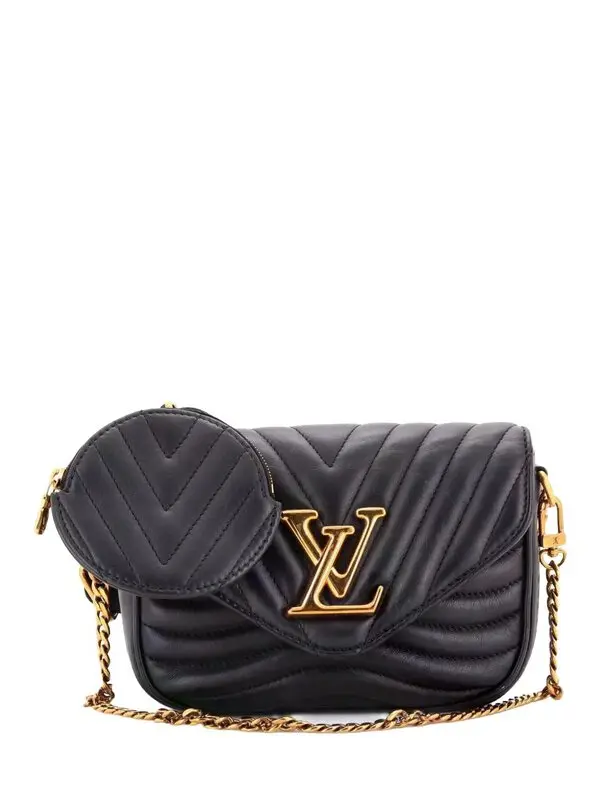 LOUIS VUITTON New Wave Multi Pochette Quilted Leather Crossbody Bag - Black