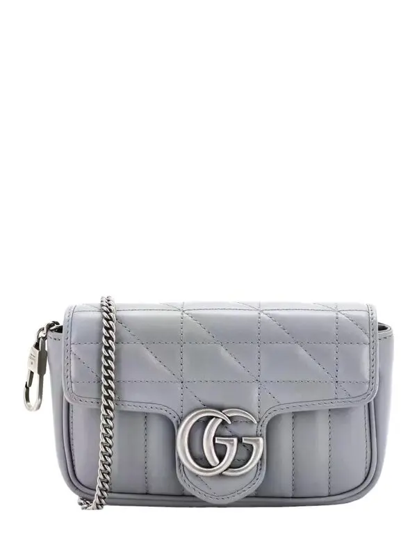 Gucci Gg Marmont Super Mini Crossbody Bag - Grey