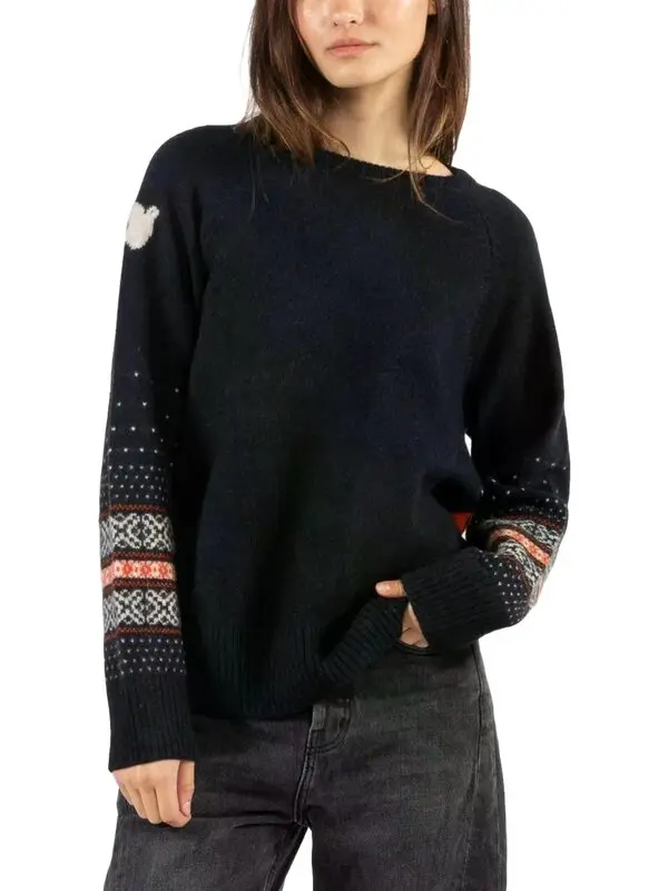 FREECITY Fair-isle Crew-neck Sweater - Blue
