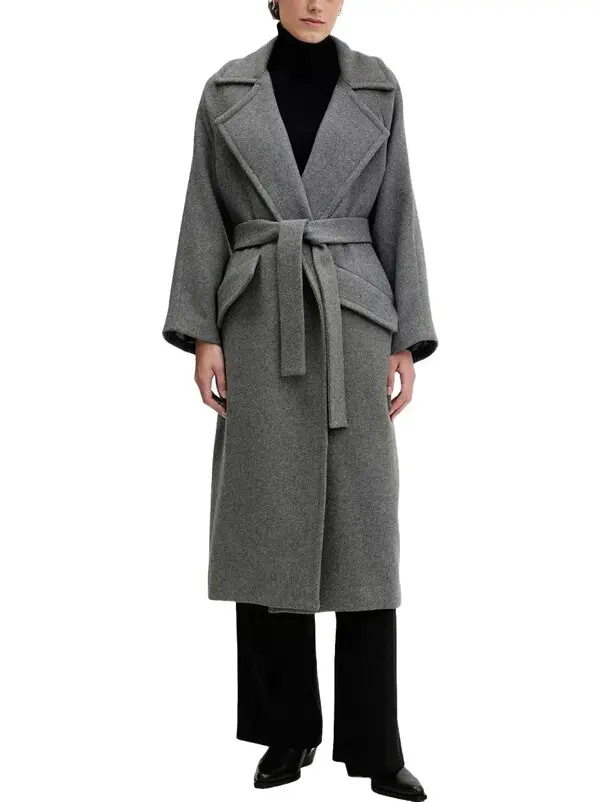 SANDRO FERRONE Belted Coat - Grey