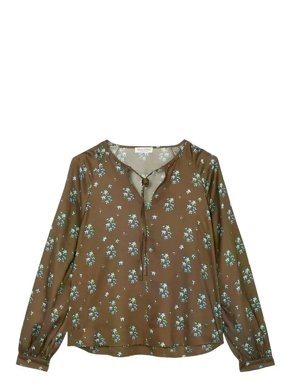 Marc O'polo Floral-print Tie Blouse - Brown