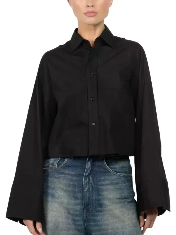 MAISON MARGIELA Bell-sleeve Cropped Shirt - Black