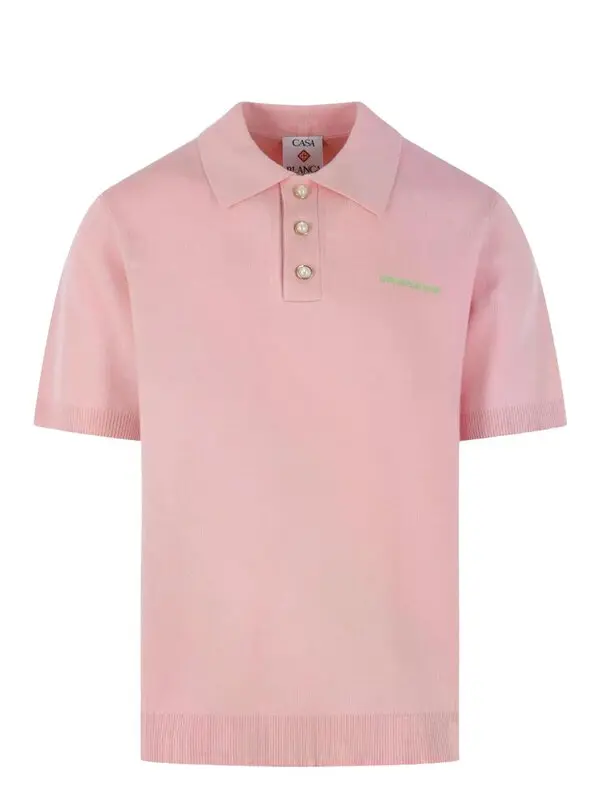 Casablanca Logo-detail Polo Shirt - Pink