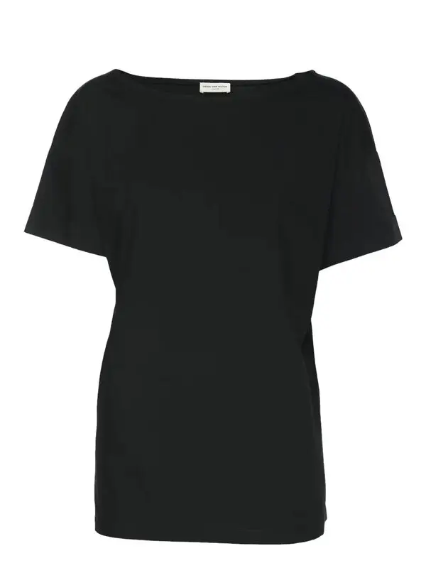 Dries Van Noten Cotton Crew Neck T-shirt - Black