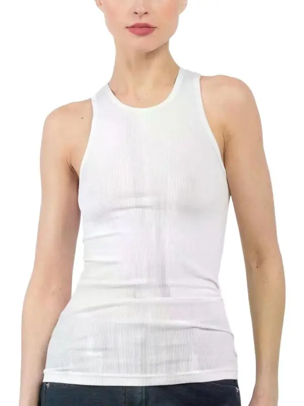 Tibi Ribbed Knit Tank Top - White