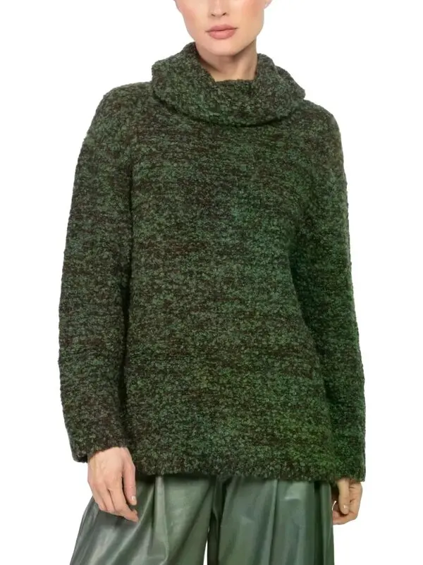 THE ELDER STATESMAN Roll-neck Sweater - Green