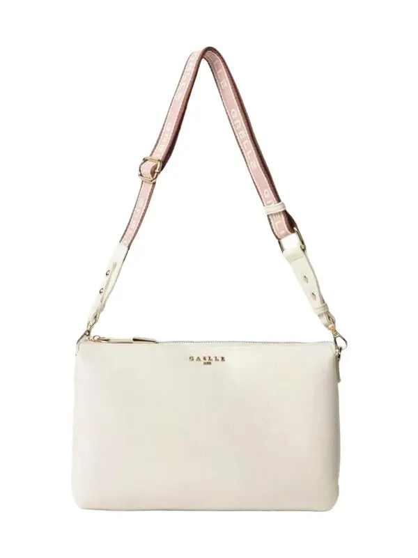 GAELLE Logo-strap Shoulder Bag - Neutrals