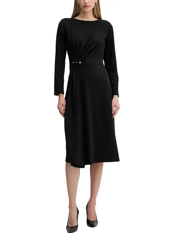 SANDRO FERRONE Gathered-pin Midi Dress - Black