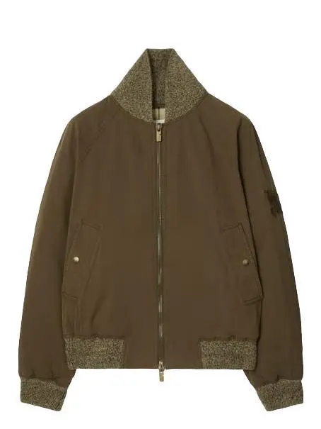 Burberry Gabardine Bomber Jacket - Thorn Green