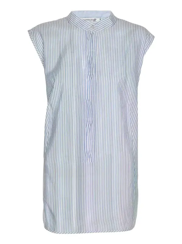 Marina Rinaldi Striped Sleeveless Blouse - Blue