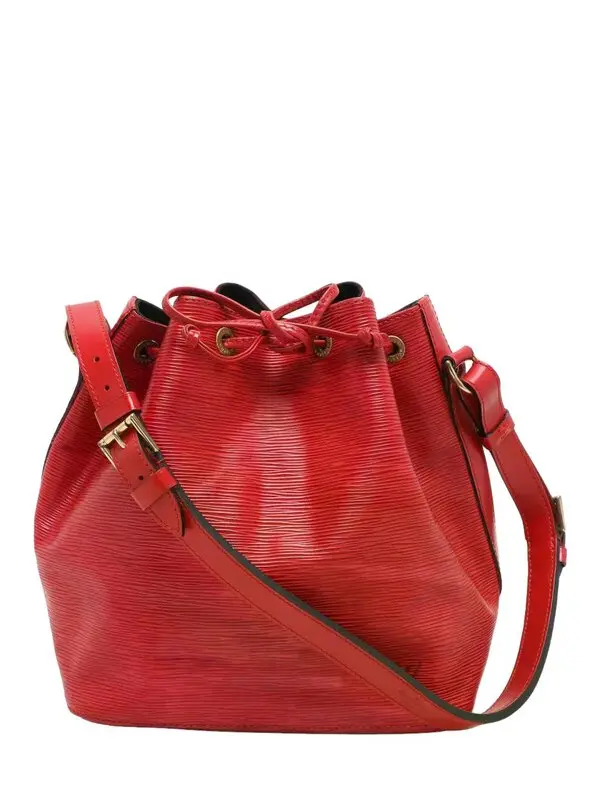 LOUIS VUITTON Petit Noe Leather Bucket Bag - Red