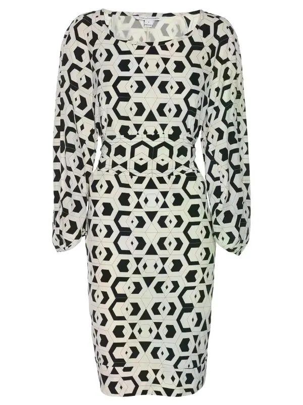 Diane Von Furstenberg Printed Silk Midi Dress - White