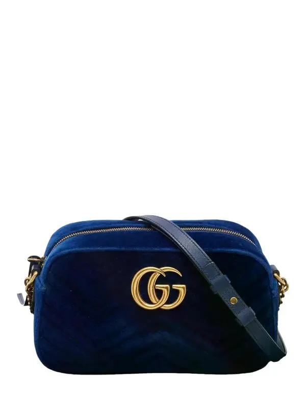 Gucci Marmont Quilted Shoulder Bag - Blue