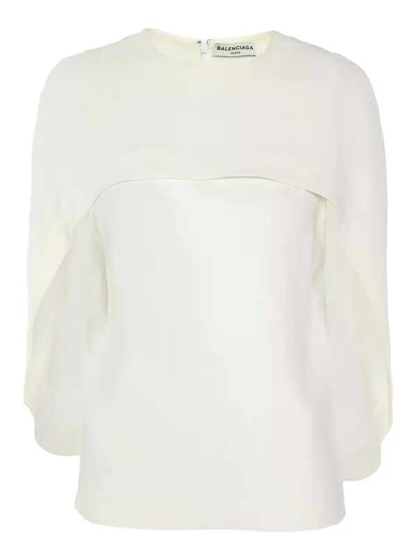 Balenciaga Cape-sleeved Top - White