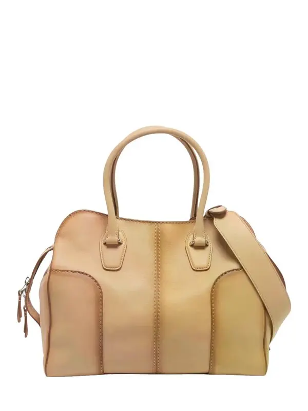 TOD'S Large Sella Leather Tote Bag - Neutrals