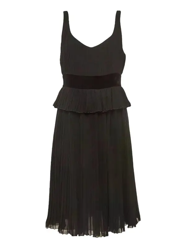Emporio Armani Pleated Midi Dress - Black