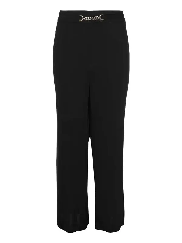 ELENA MIRO` Chain-embellished Jersey Trousers - Black