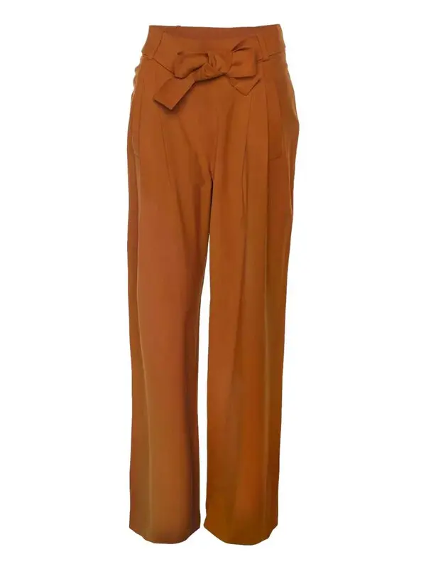 Oscar De La Renta Bow Palazzo Pants - Brown